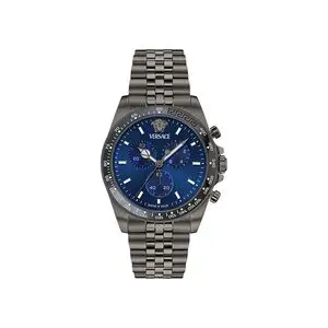 Versace Greca Chrono Wave Bracelet Watch 'gun - Black