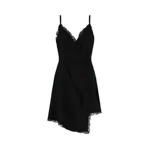 Alexander McQueen Lace-trim Asymmetric Mini Dress - Black