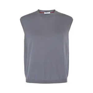 FERRAGAMO Ribbed Cashmere Knit Vest 'dark - Grey