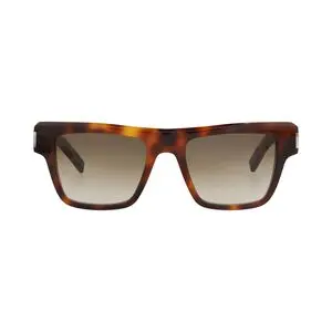 Saint Laurent Square-frame Recycled Acetate Sunglasses 'havana - Brown