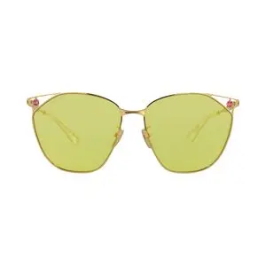 Gucci Cat Eye-frame Metal Sunglasses /yellow - Gold