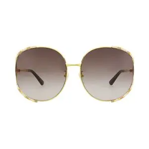 Gucci Round-frame Metal Sunglasses /brown - Gold
