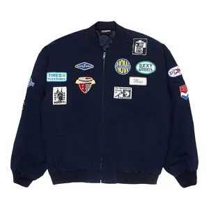 PLEASURES Worms Mechanic Jacket 'navy