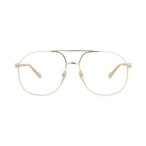 Gucci Aviator-frame Metal Optical Frames /transparent - Gold