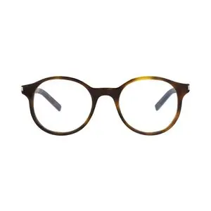 Saint Laurent Round-frame Acetate Optical Frames 'havana/transparent - Brown