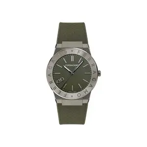 FERRAGAMO Sapphire Logo Recycled Pu Watch 'gun