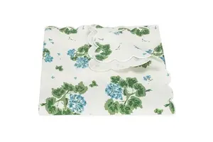 MATOUK Geranium Linen Tablecloth - Blue