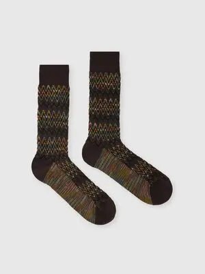 Missoni Cotton-blend Zig Zag Patterned Ankle Socks - Multicoloured