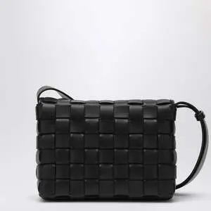 Bottega Veneta Orto Intrecciato Calf Leather Messenger Bag - Black