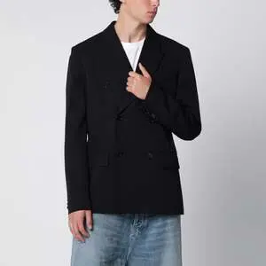 Balenciaga Double-breasted Tailored Wool Twill Jacket - Black