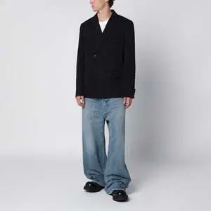 Balenciaga Double-breasted Tailored Wool Twill Jacket - Black