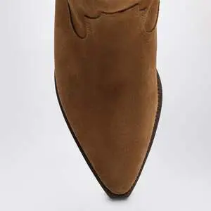 Isabel Marant Étoile Suede Cowboy Ankle Boots With Heel In Cognac