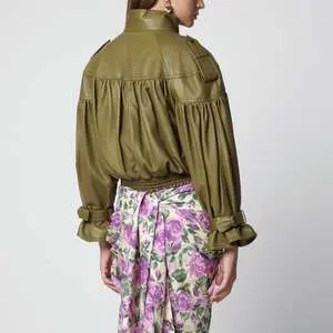 Chloé Eucalyptus Cropped Jacket With Leather Belt