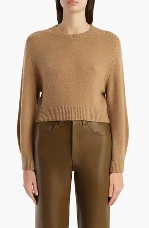 Khaite Masie Stretch Wool & Cashmere Sweater Camel