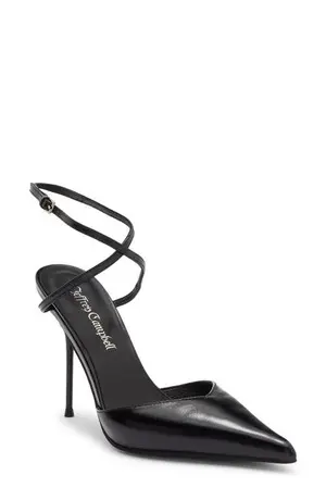 Jeffrey Campbell Bordeaux Ankle Strap Pointed Toe Pump - Black