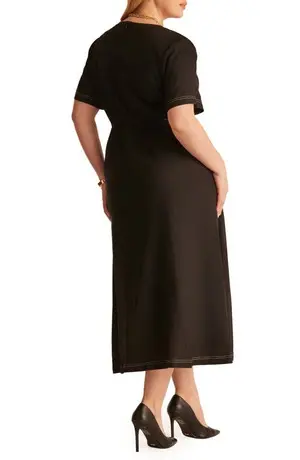 ESTELLE Alena Linen Blend Midi Dress