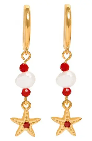 GIRLS CREW Starfish Dangle Hoop Earrings - Gold