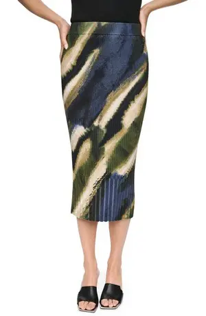 Dkny Mixed Rib Knit Midi Skirt