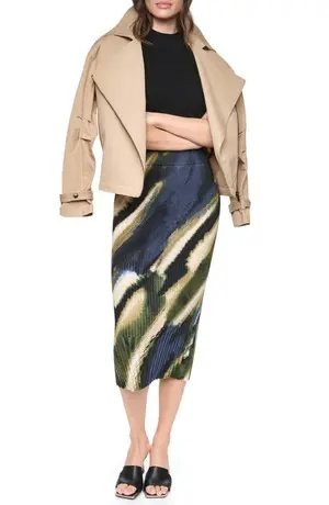 Dkny Mixed Rib Knit Midi Skirt