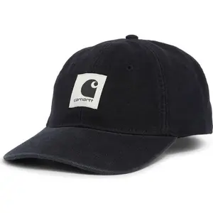 Carhartt Work In Progress Logo Patch Cotton Canvas Baseball Cap - Black/stone