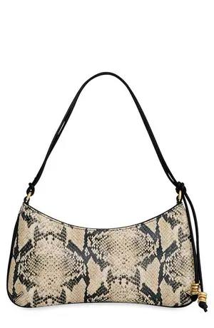 Rebecca Minkoff Reina Snake Embossed Leather Shoulder Bag - Oro Snake