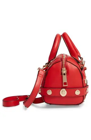 Topshop Bianca Studded Faux Leather Bowler Bag