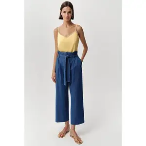 EXQUISE Leroy High Waisted Denim Jeans - Blue