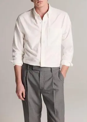 Vince Cotton Oxford Button-down Shirt - Off White