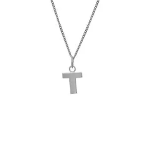 EDGE ONLY Letter Pendant "t" Initial Necklace Sterling - Silver