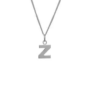 EDGE ONLY Letter Pendant "z" Initial Necklace Sterling - Silver