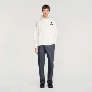 Sandro Oversized Floral Print Sweatshirt - Ecru