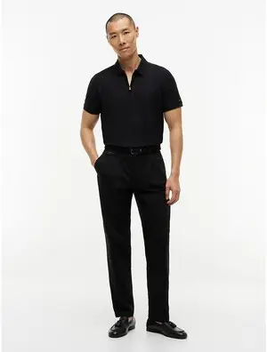Tommy Hilfiger Regular Fit Quarter-zip Wicking Polo - Black