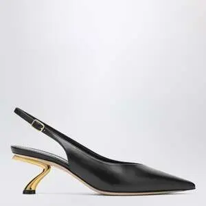 FERRAGAMO Slingback With Sculptural S Heel - Black