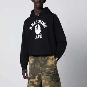 A BATHING APE Hoodie With Logo Print - Black