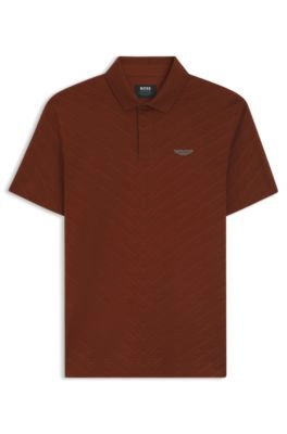 BOSS X Aston Martin Polo Shirt In Mercerized Cotton Jacquard - Brown