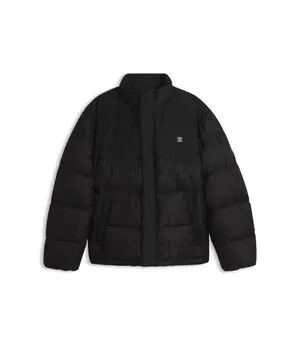 Hugo Water-repellent Puffer Jacket With Jacquard Check Pattern - Black