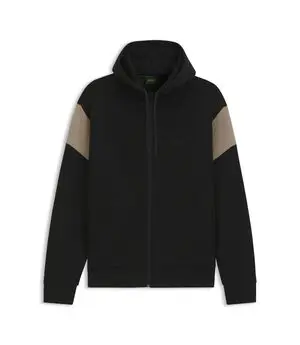 BOSS Regular-fit Zip-up Sweatshirt In Spacer Pique - Black