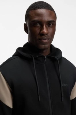 BOSS Regular-fit Zip-up Sweatshirt In Spacer Piqu