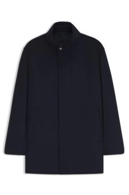 BOSS Formal Coat In Italian Fabric With Stand Collar