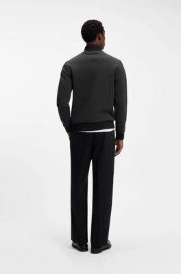 BOSS Cotton Sweatshirt With Zipper Neck