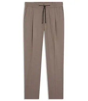Hugo Melange Stretch Flannel Slim-fit Trousers - Brown