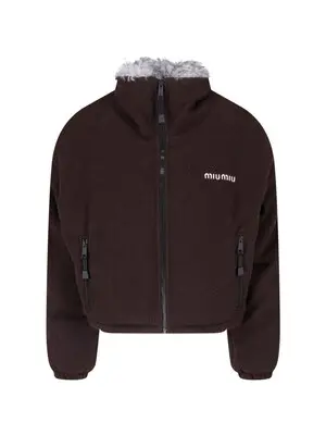 Miu Miu Fleece Zip Jacket - Brown