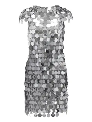 Rabanne Mini Sequins Dress - Silver