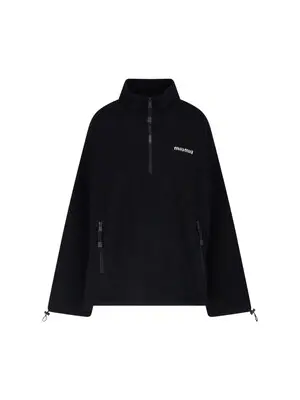 Miu Miu Fleece Logo Sweatshirt - Black