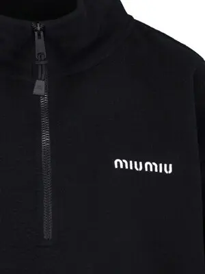 Miu Miu Fleece Logo Half-zip Sweatshirt