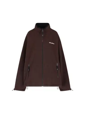 Miu Miu Fleece Logo Sweatshirt - Brown