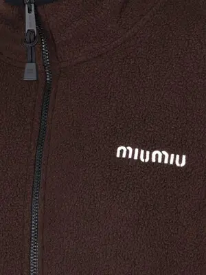 Miu Miu Fleece Logo Sweatshirt - Brown