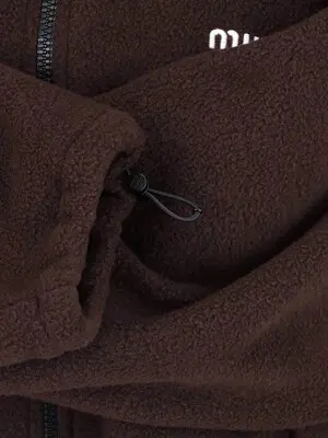 Miu Miu Fleece Logo Sweatshirt - Brown