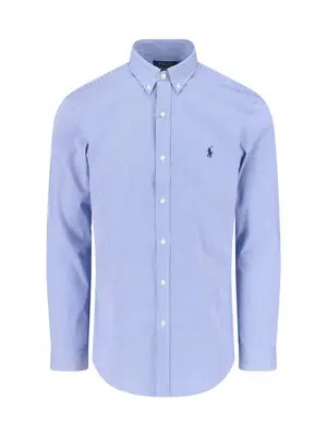 Polo Ralph Lauren Shirt Logo "oxford - Blue