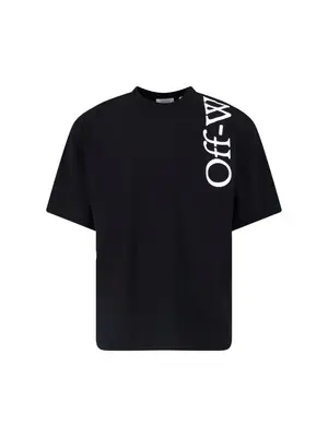 Off-White T-shirt Logo "vertical Bookish - Black